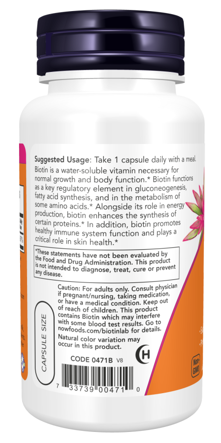 NOW Foods Biotin 5000 mcg 60 Veg Capsules – Azikho